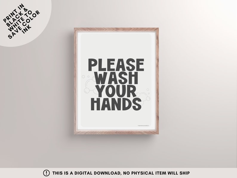 Handwashing Poster Printable Bathroom Sign Childcare - Etsy