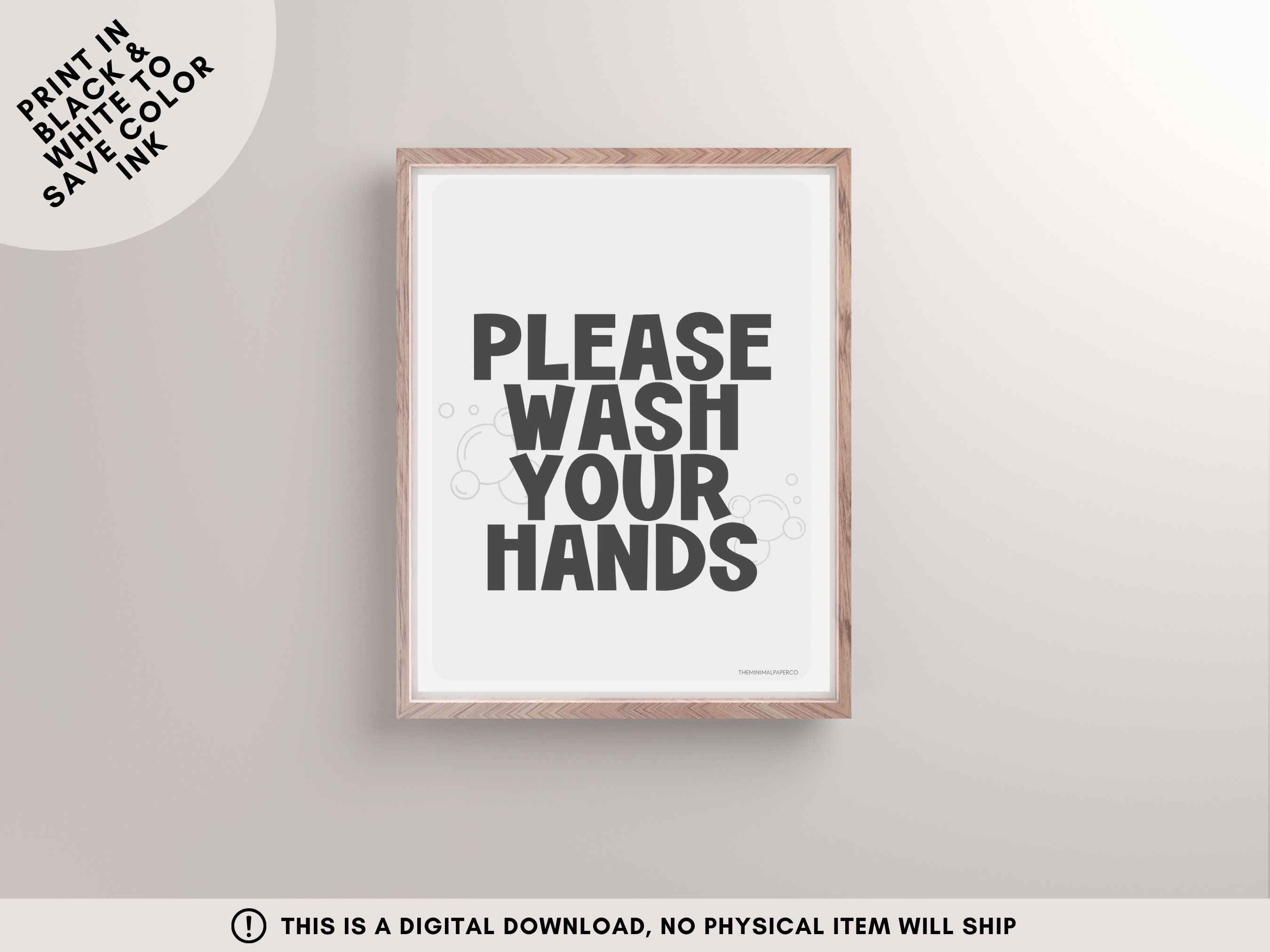 Handwashing Poster, Printable Bathroom Sign, Childcare Classroom Decor ...