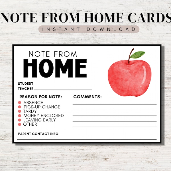 Personalized Teacher Note Home to Parents - Etsy