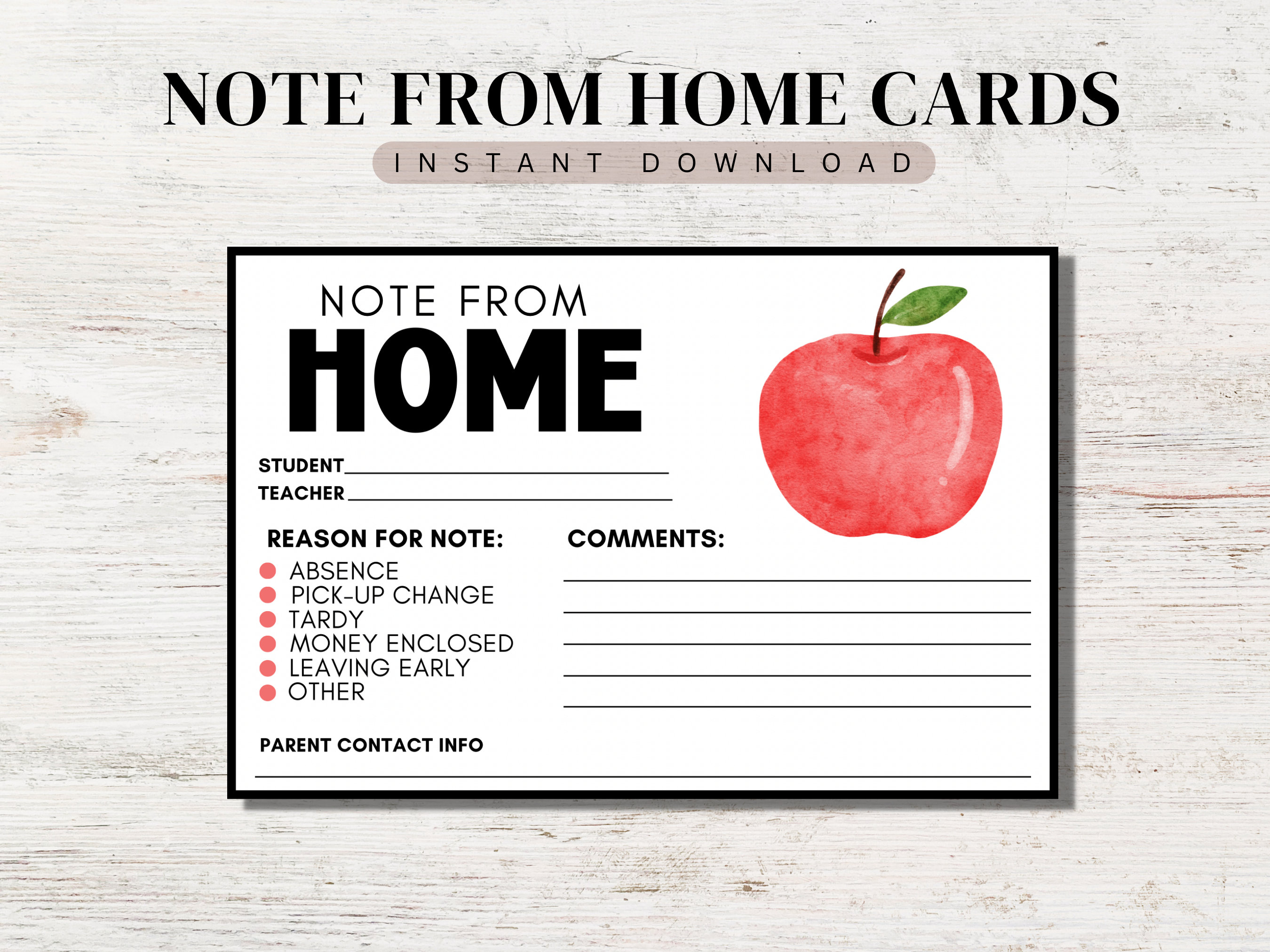 Printable School Note | Note From Home | Parent Mail | Parent Note to ...