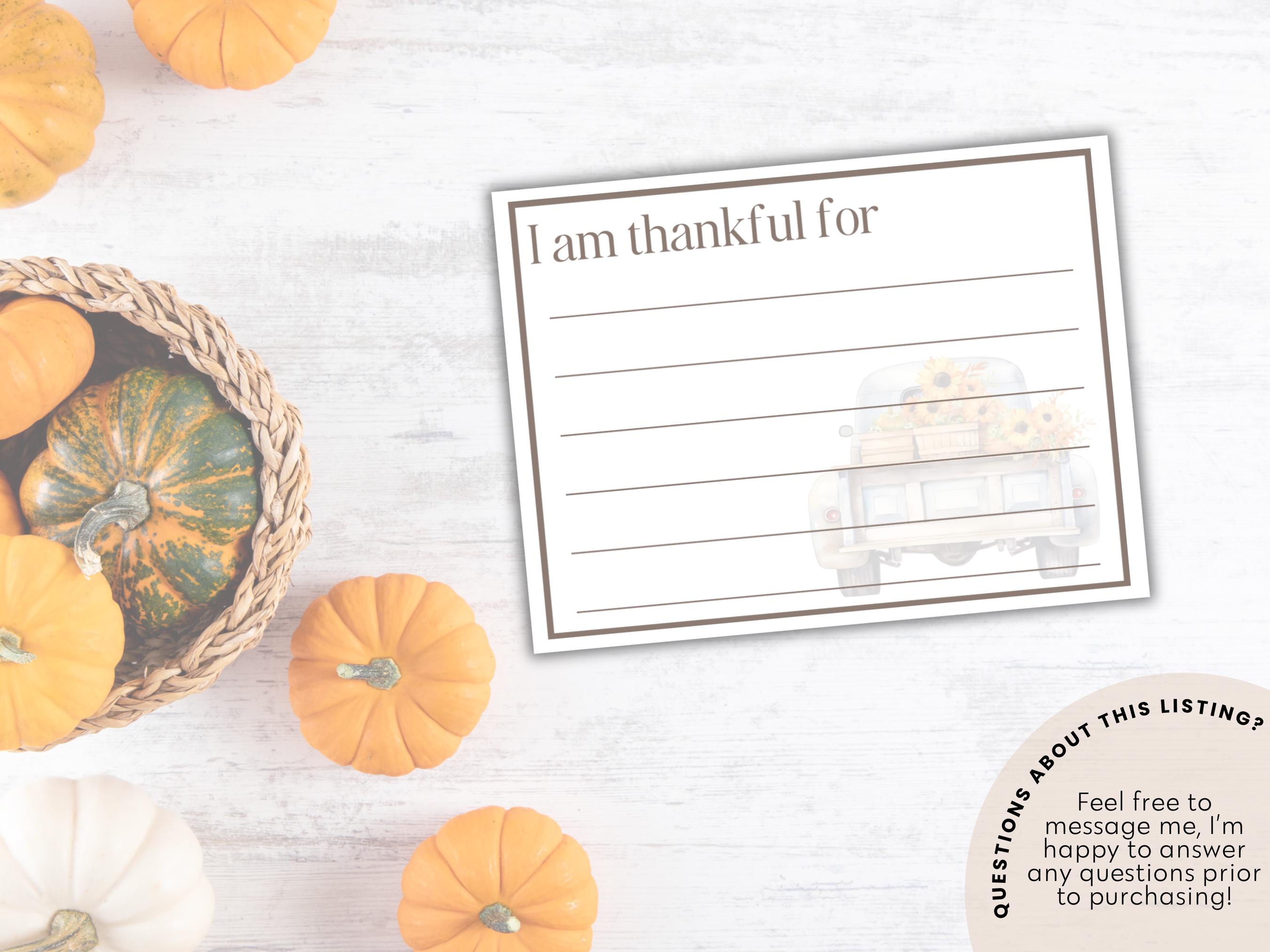 Printable Thankful Cards, Friendsgiving Thankful Cards, Gratitude ...