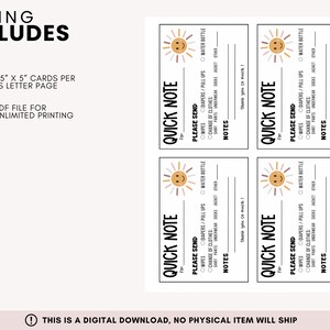 Printable Daycare Notes, Going Home Teacher Reminder Cards, Childcare ...
