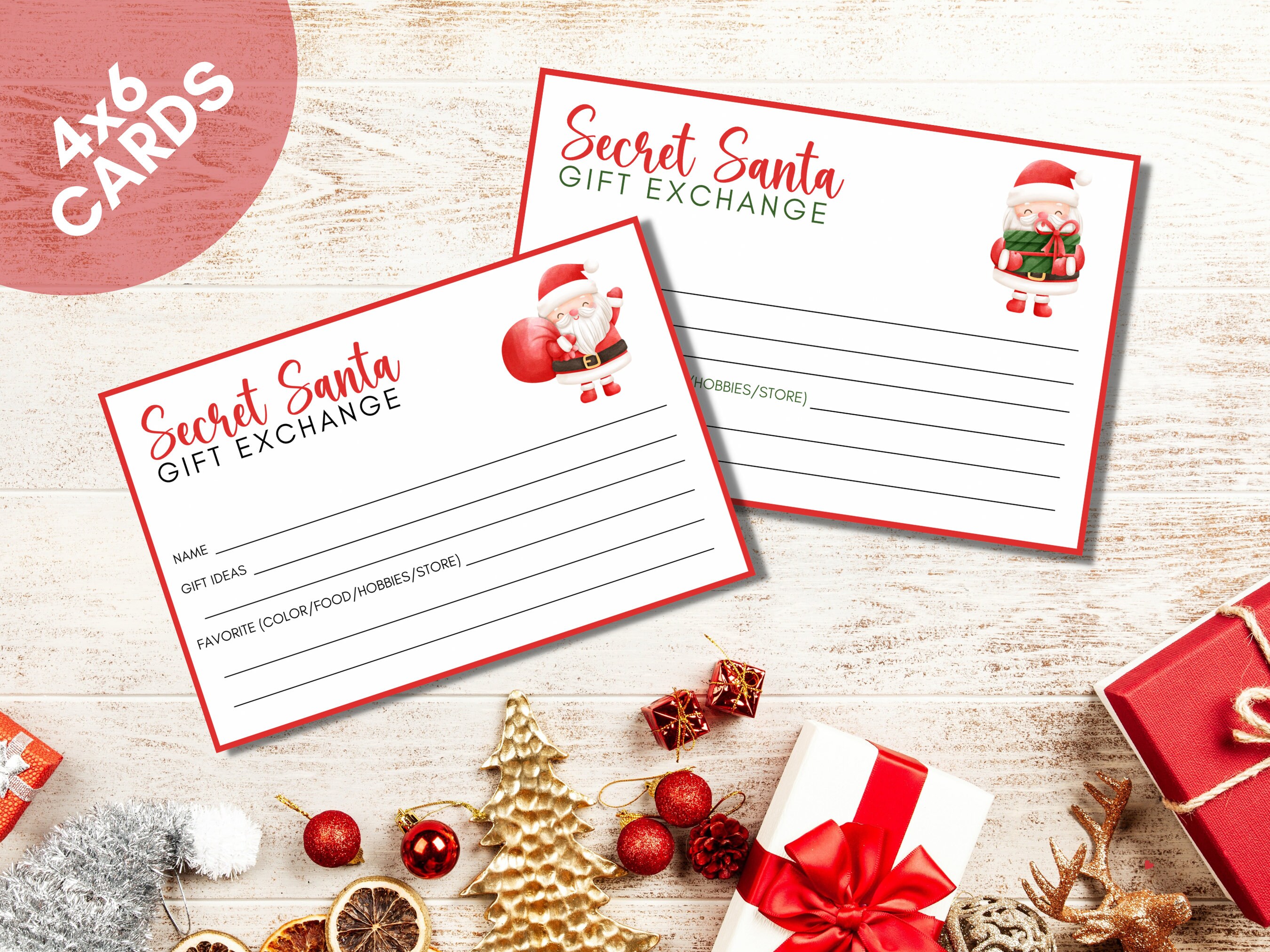 Christmas Secret Santa Cards, Fun and Festive Designs for Coworker Gift ...