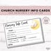 Printable Church Nursery Info Card, Parent Note for Infant Church ...