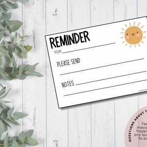 Fillable Daycare Note, Teacher Mail, Note Home, Printable Note Card ...