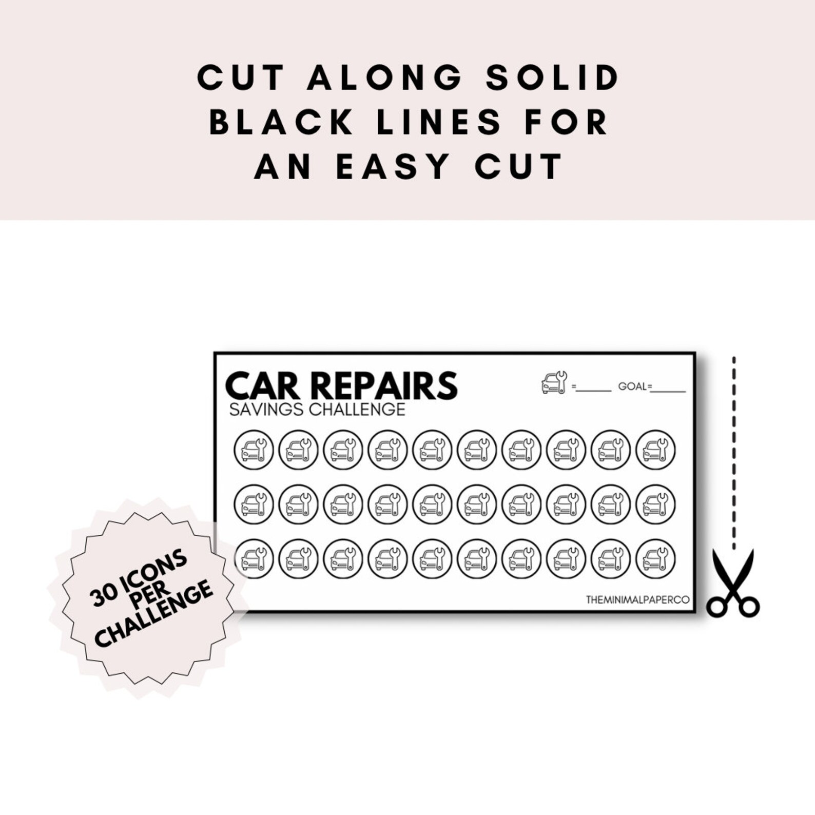 Car Maintenance Savings Challenge Bundle A6 Cash Trackers for Budget ...