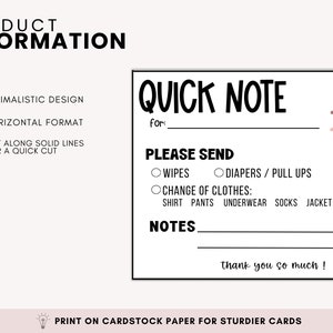 Printable Daycare Notes, Going Home Teacher Reminder Cards, Childcare ...