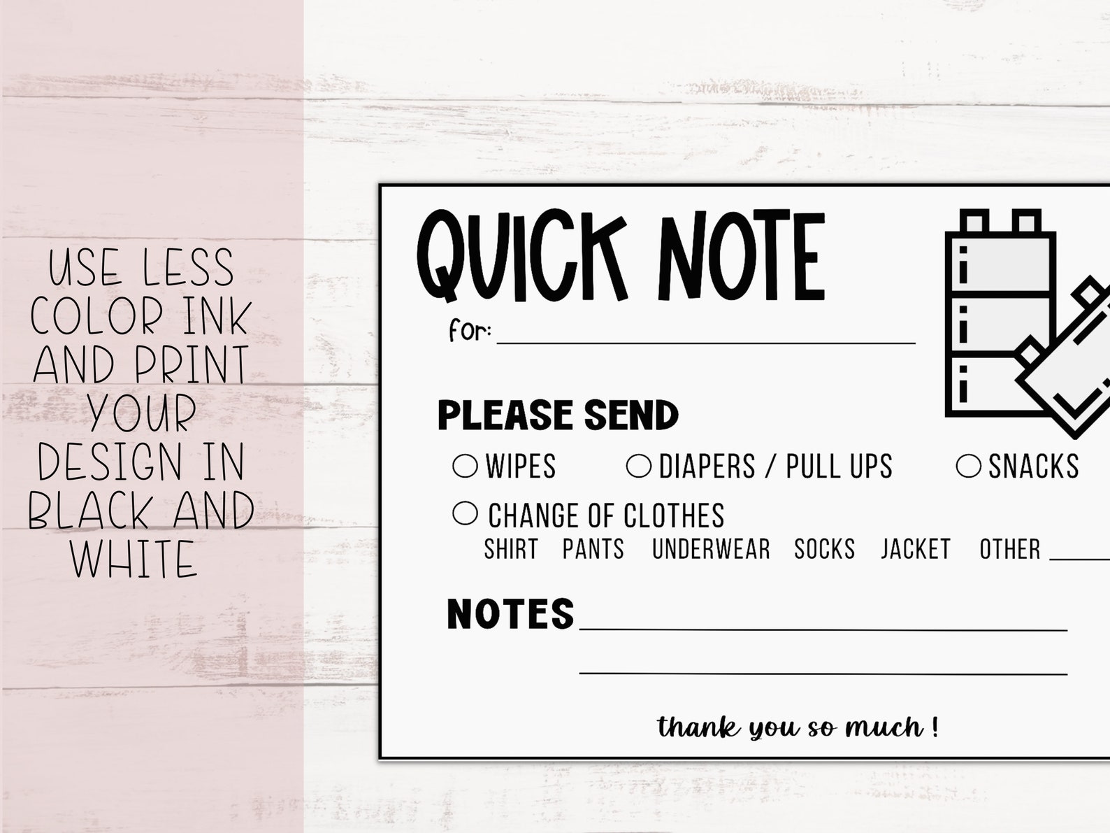 Printable Daycare Note | Teacher Going Home Note | Daycare Mail | Note ...