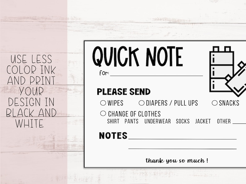 Printable Daycare Note | Teacher Going Home Note | Daycare Mail | Note ...