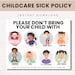 Childcare Sick Posters | Printable Childcare Signs for Parent Board - Etsy