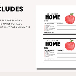 Printable School Note | Note From Home | Parent Mail | Parent Note to ...