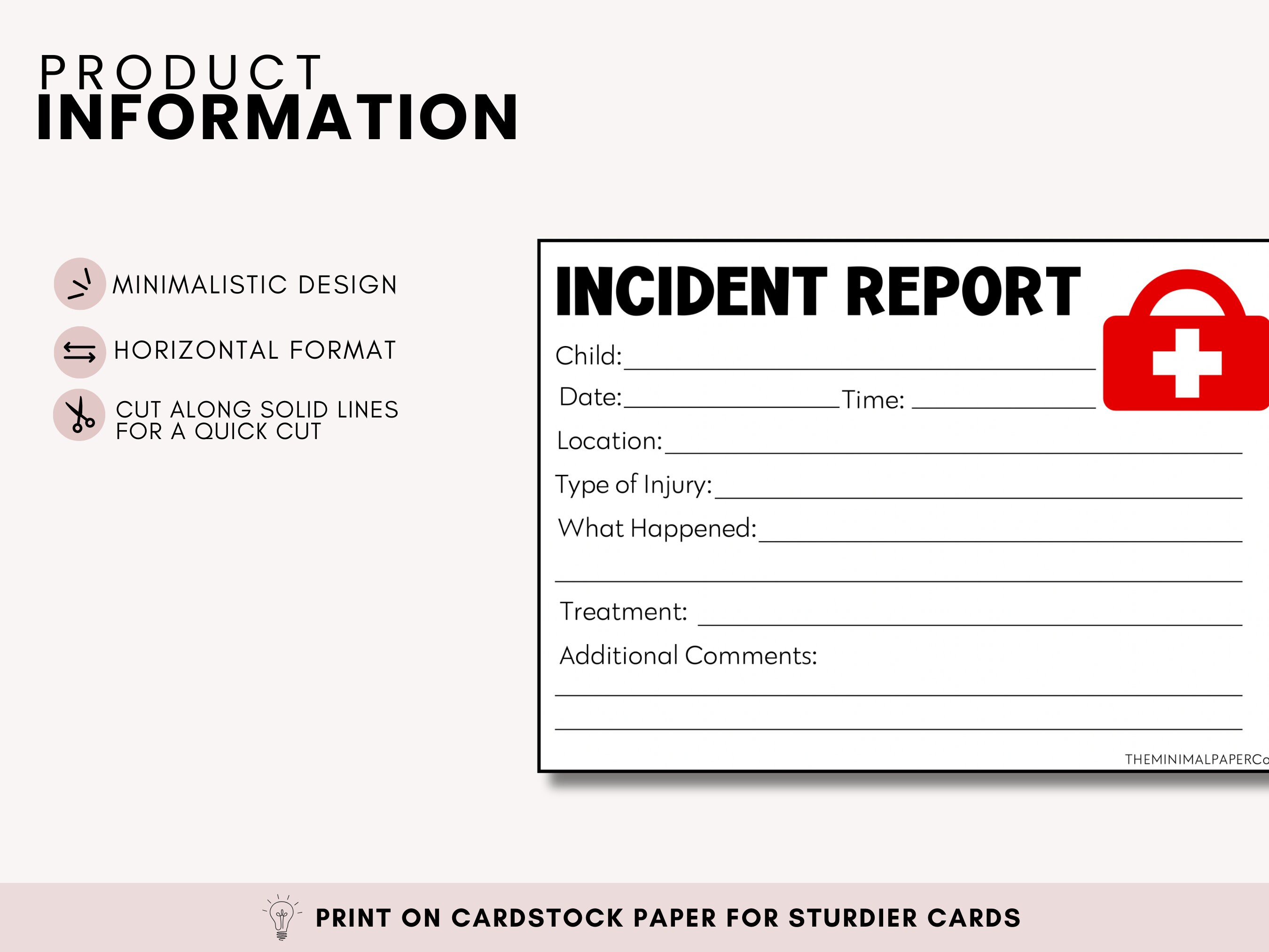 Incident Report,childcare Report, Daycare Boo Boo Report, Ouch Report ...