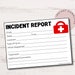 Incident Report,childcare Report, Daycare Boo Boo Report, Ouch Report ...