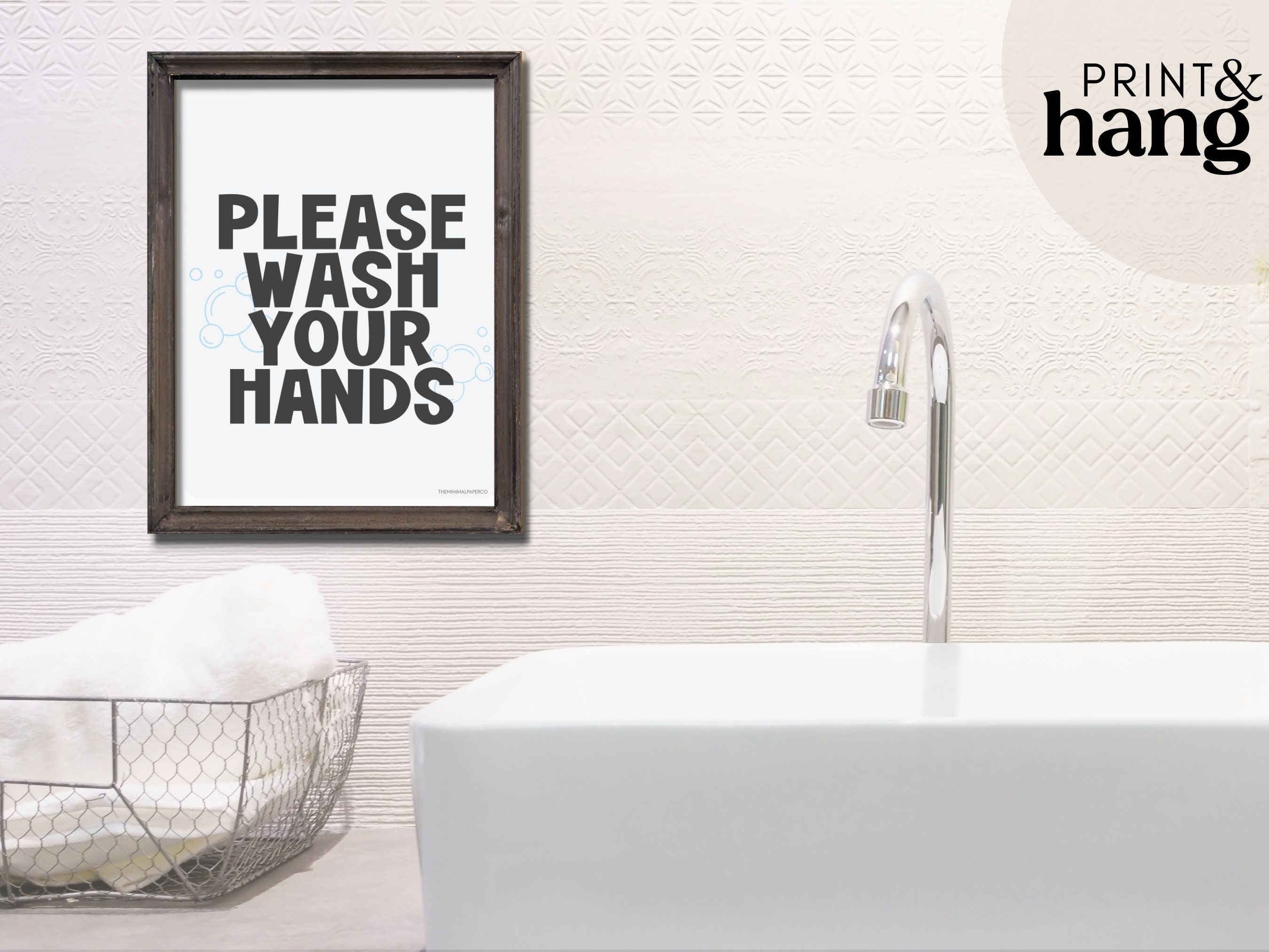 Handwashing Poster, Printable Bathroom Sign, Childcare Classroom Decor ...