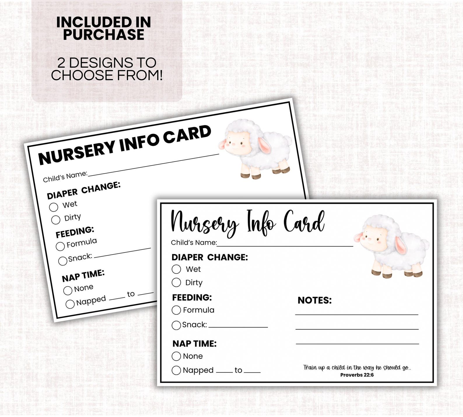 Church Nursery Information Card, Children’s Church Ministry, Nursery ...