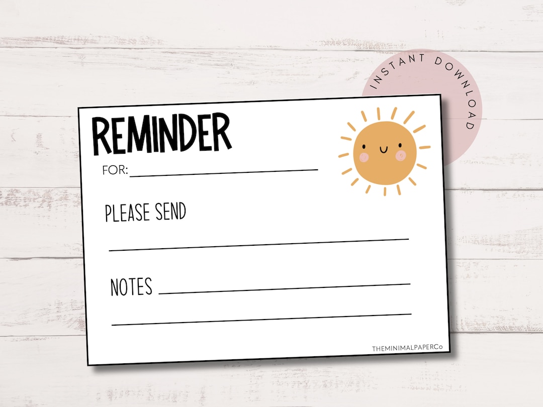 Fillable Daycare Note, Teacher Mail, Note Home, Printable Note Card ...