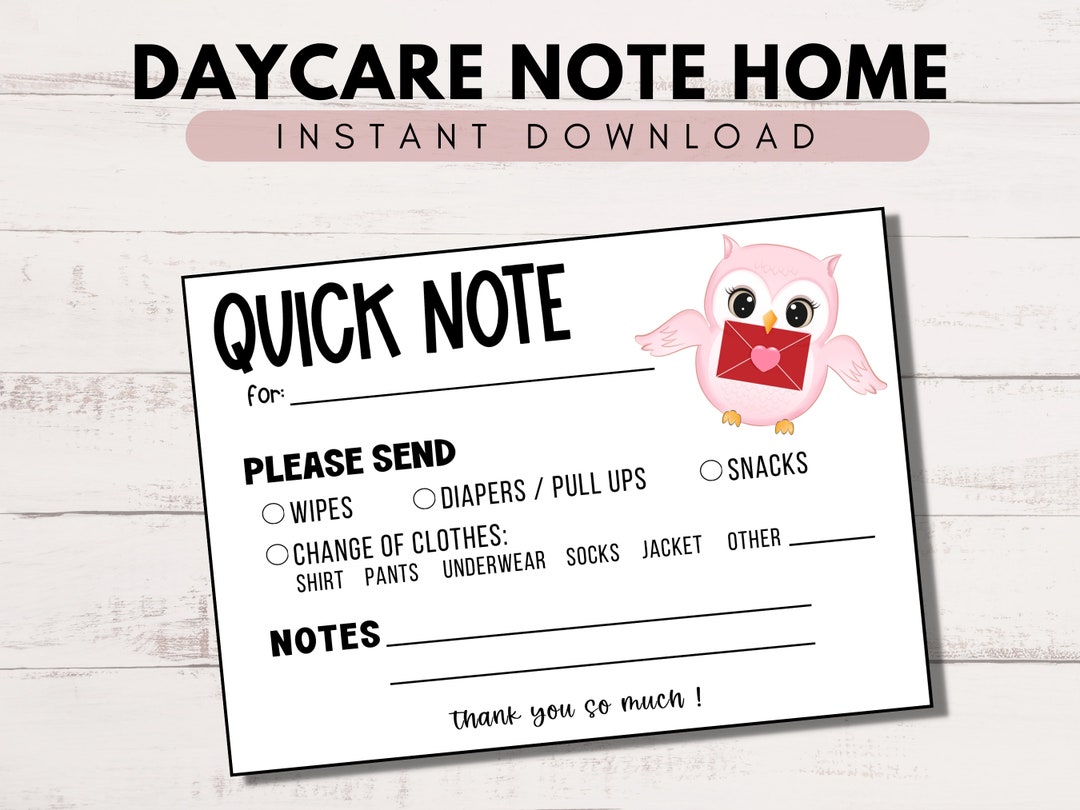 Valentine Note Card, Teacher Mail, Parent Reminders for Daycare - Etsy