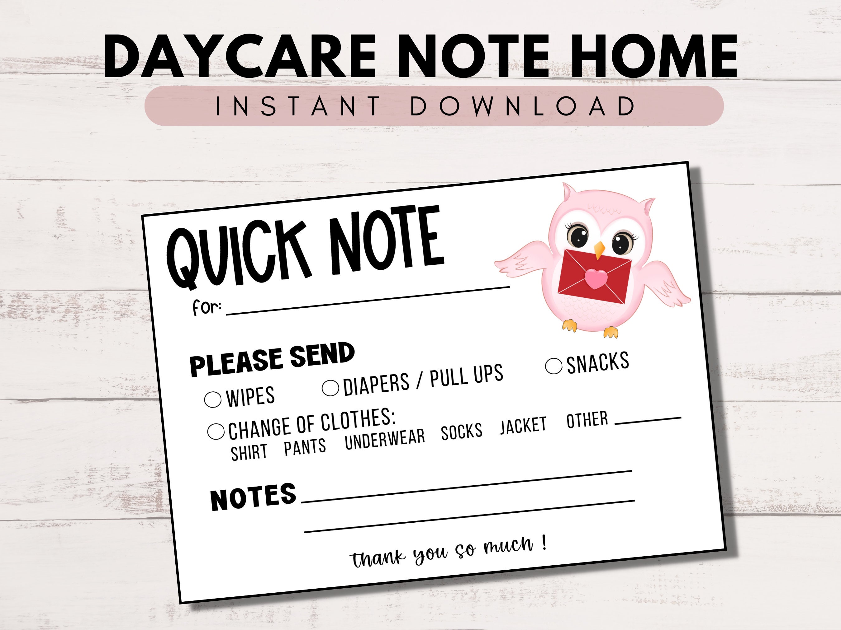 Valentine Note Card, Teacher Mail, Parent Reminders for Daycare - Etsy