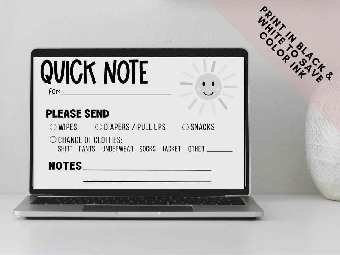 Printable Daycare Note | Teacher Going Home Note | Daycare Mail | Note ...