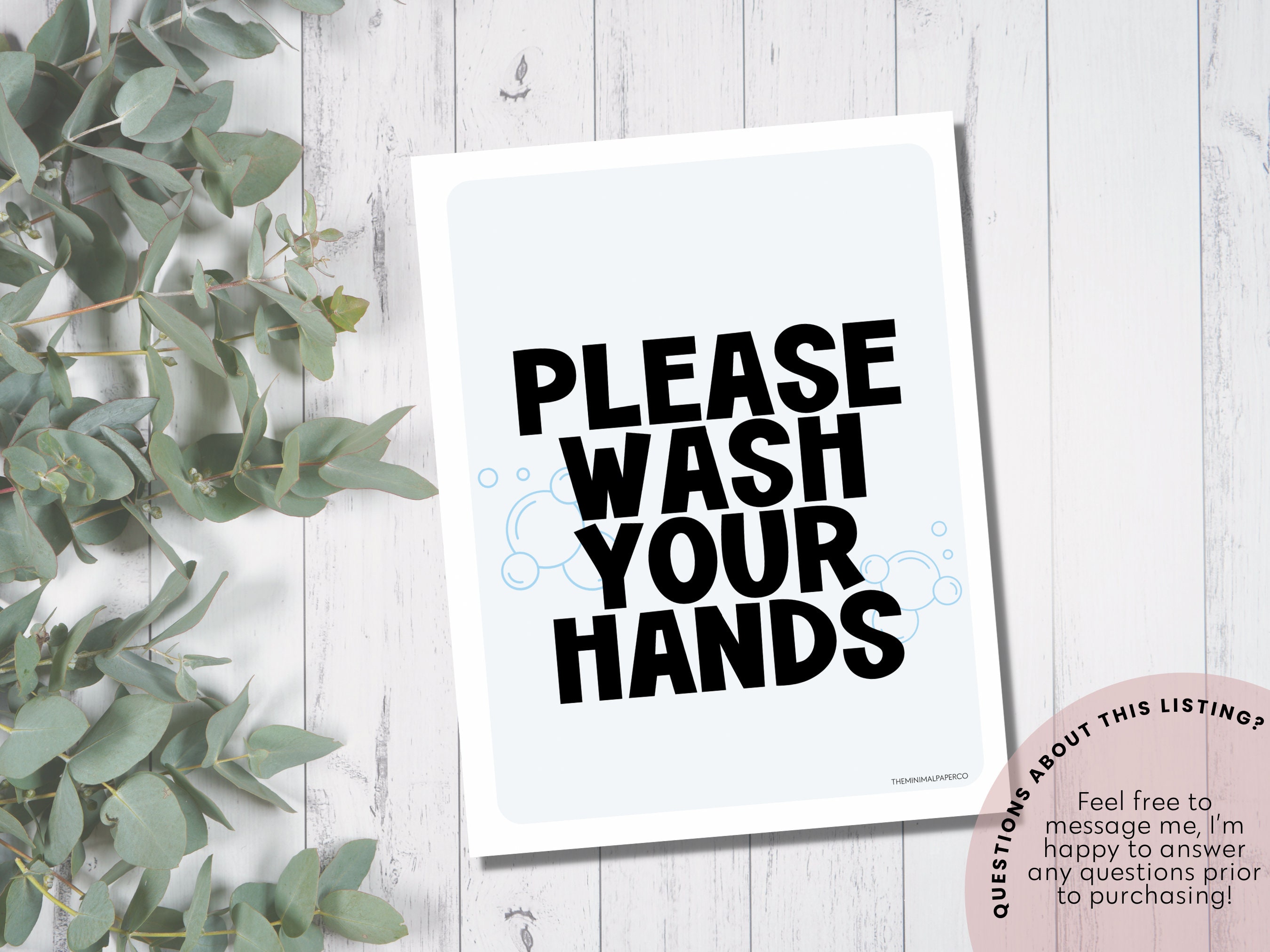 Handwashing Poster, Printable Bathroom Sign, Childcare Classroom Decor ...