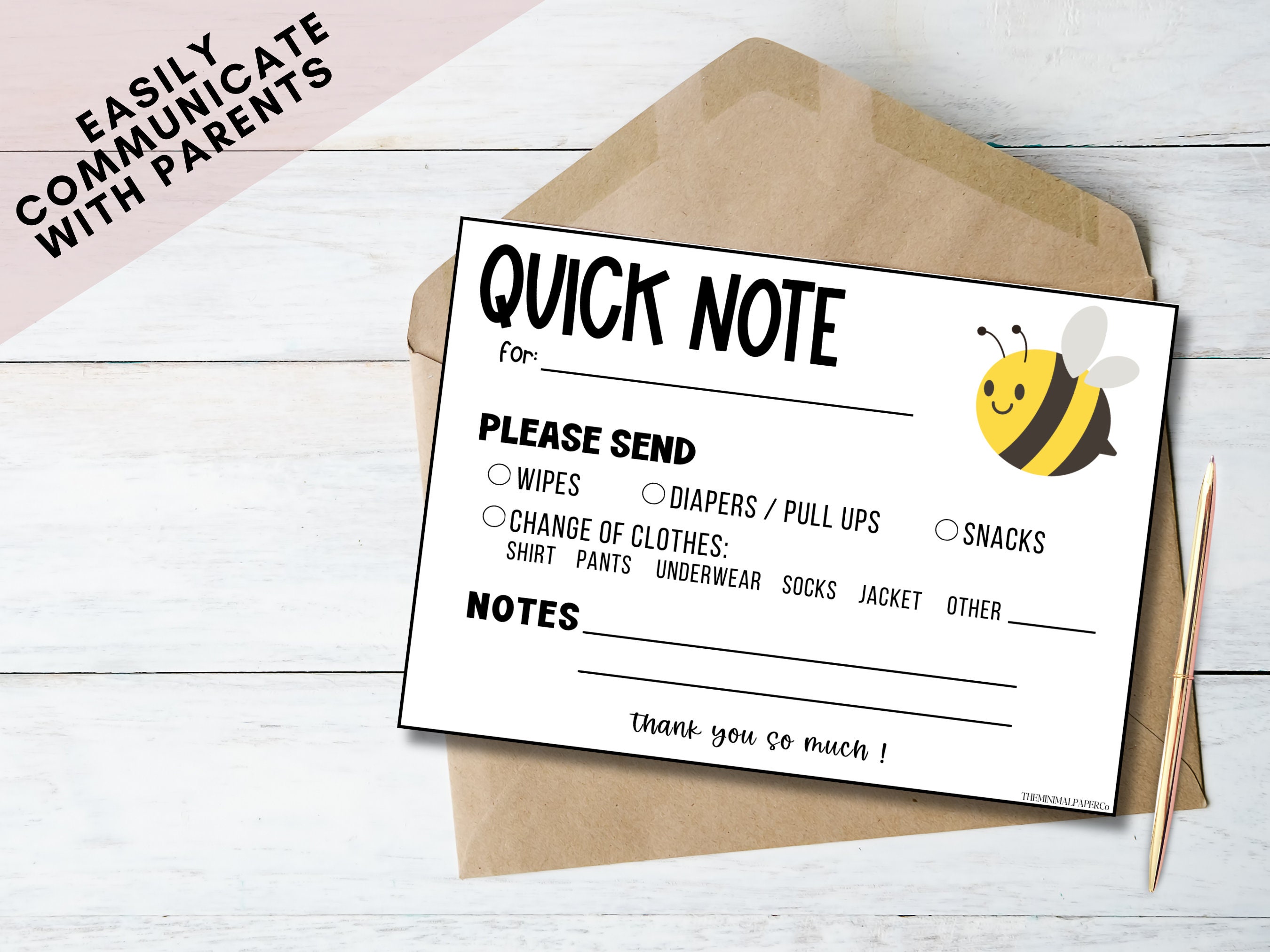 Printable Daycare Note | Teacher Going Home Note | Daycare Mail | Note ...