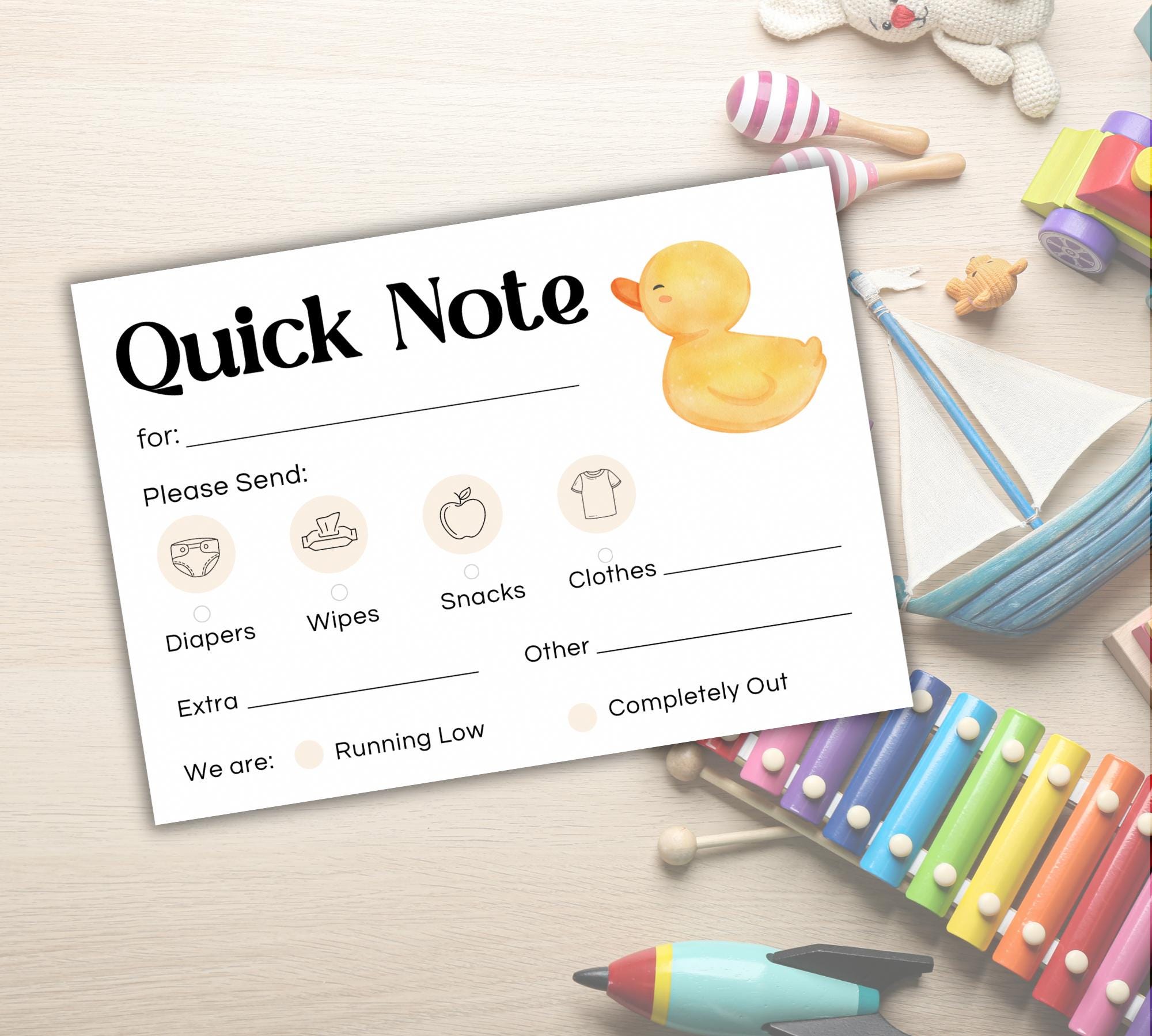 Printable Daycare Note, Teacher Going Home Note, Daycare Mail, Note ...