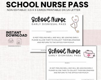 Printable School Nurse Note, Parent Note From Nurse, Nurse Notes, Nurse ...