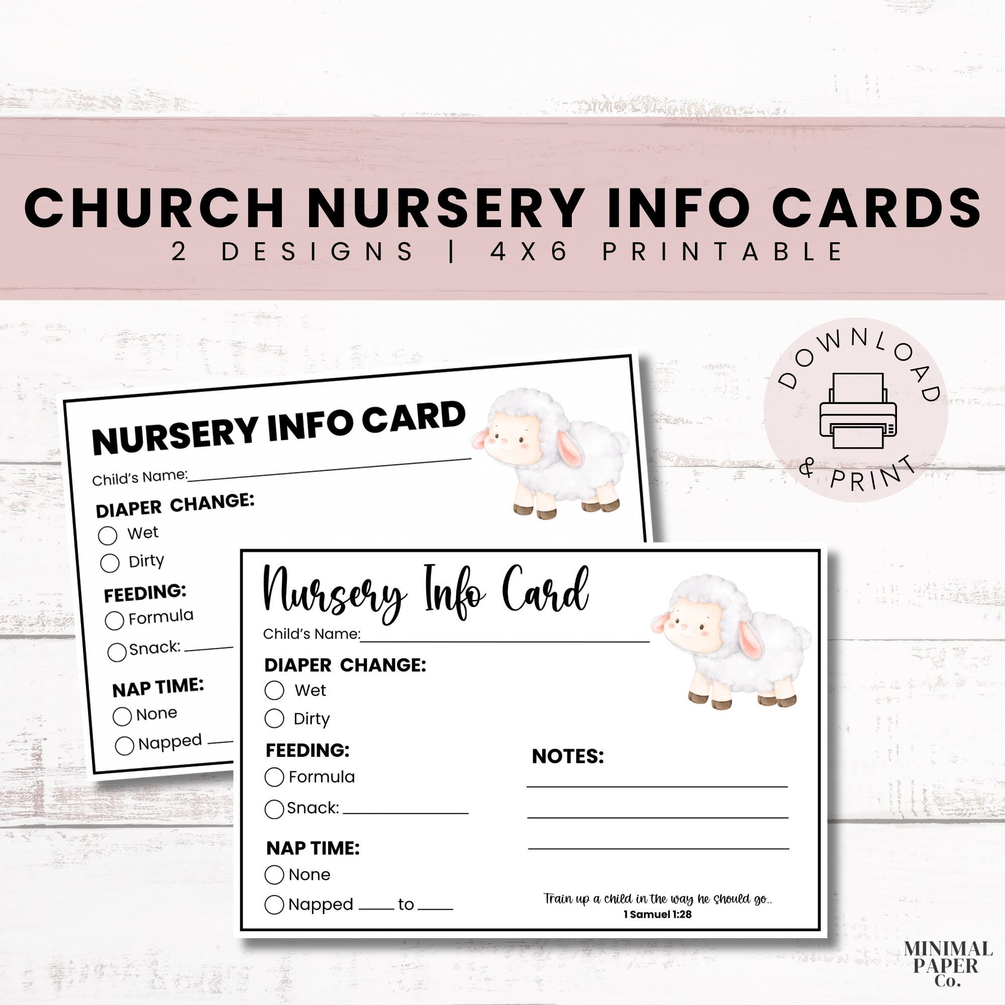 Church Nursery Information Card, Children’s Church Ministry, Nursery ...