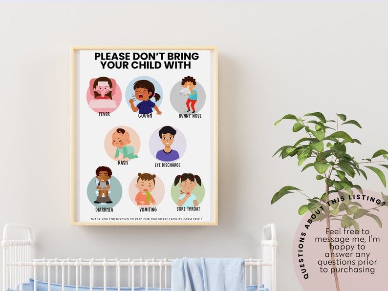 Childcare Sick Posters | Printable Childcare Signs for Parent Board - Etsy