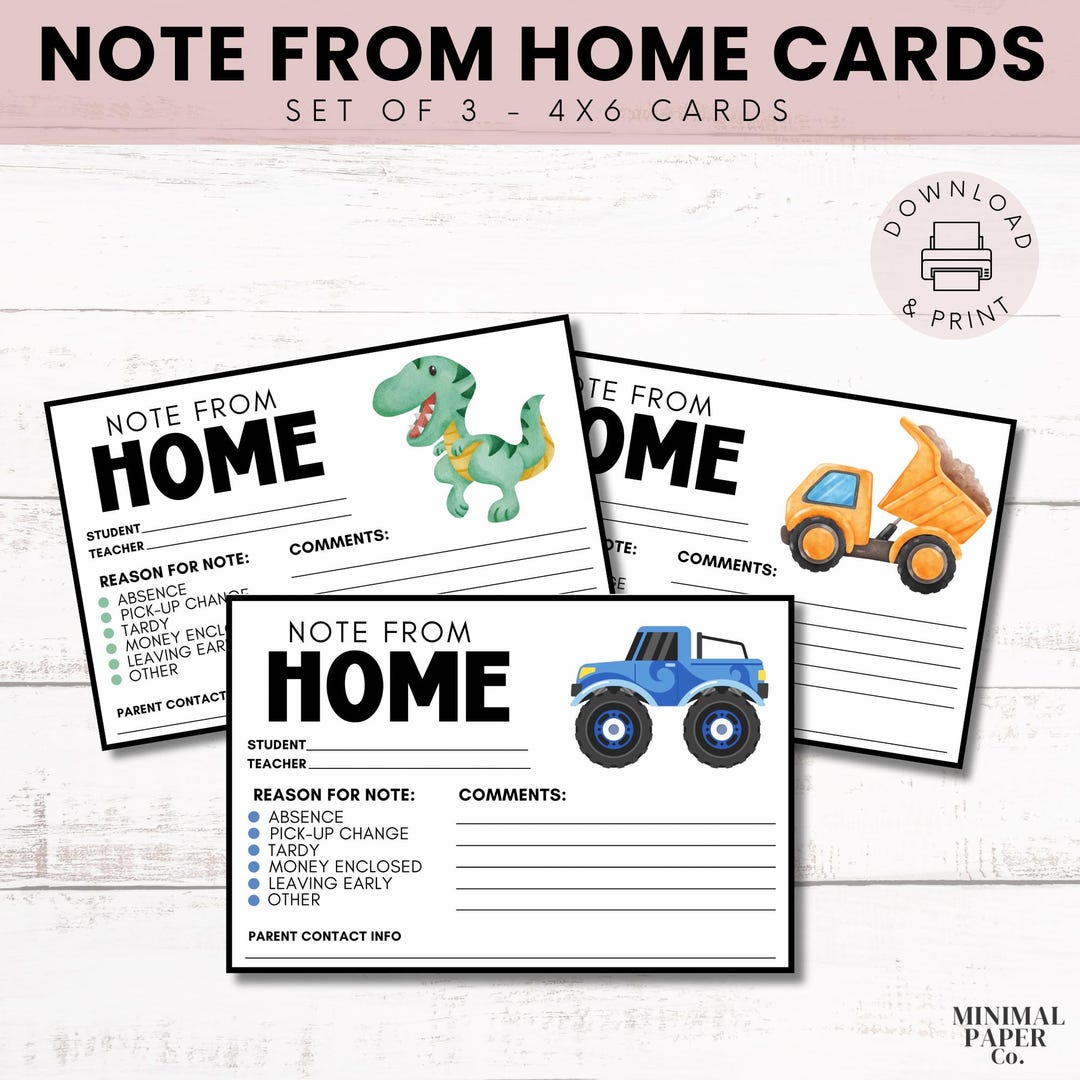 Printable School Note, Parent for School, Teacher Note, Parent Note to ...
