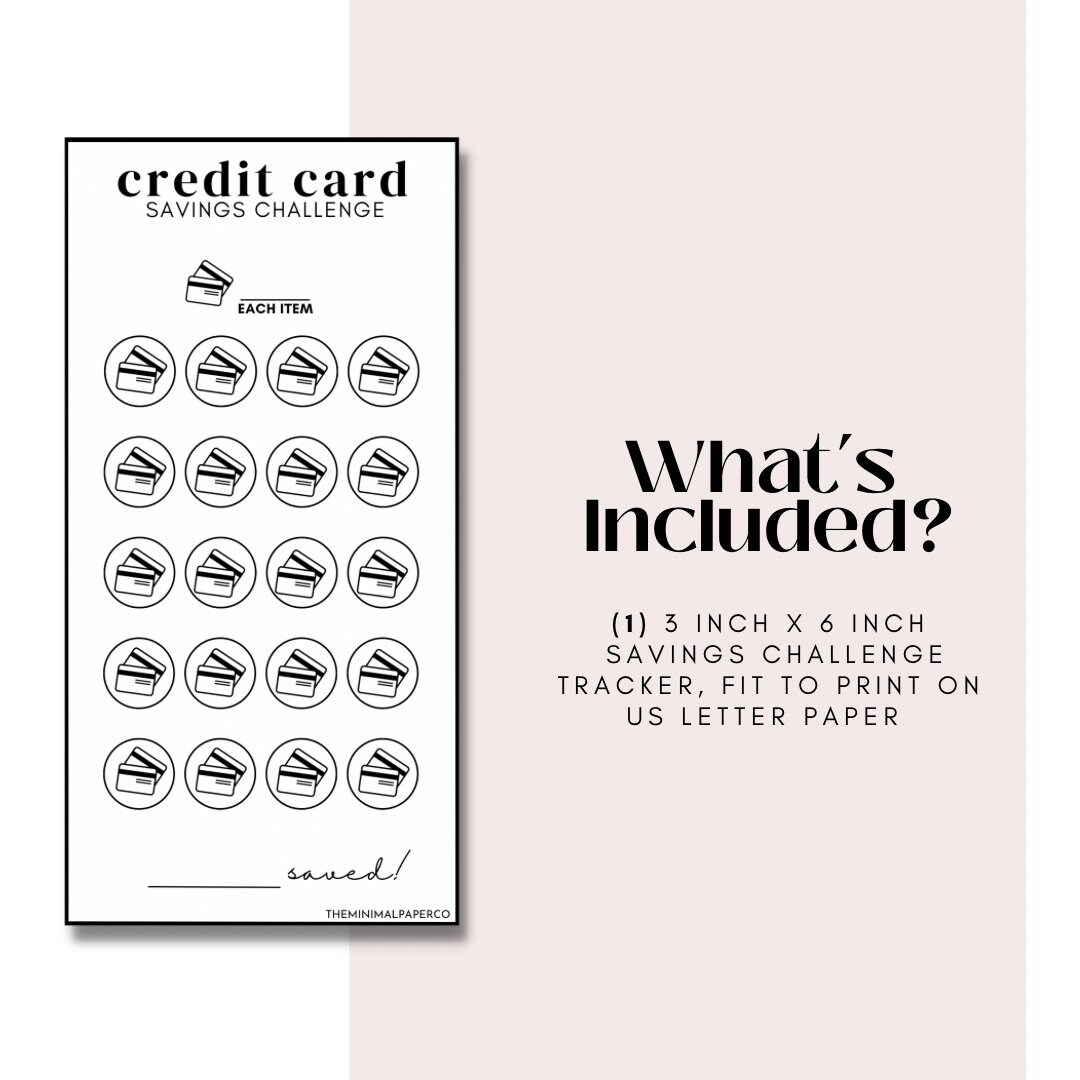 Credit Card Savings Challenge A6 Trackers for Cash Envelopes Printable ...