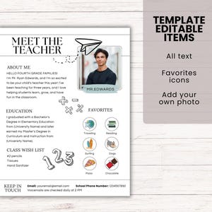 Editable Meet the Teacher Template,modern Teacher Back to School ...