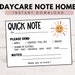 Printable Daycare Note Teacher Going Home Note Daycare Mail Note From ...
