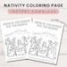 Kids Christmas Nativity Scene Coloring Page, Printable Church Preschool ...