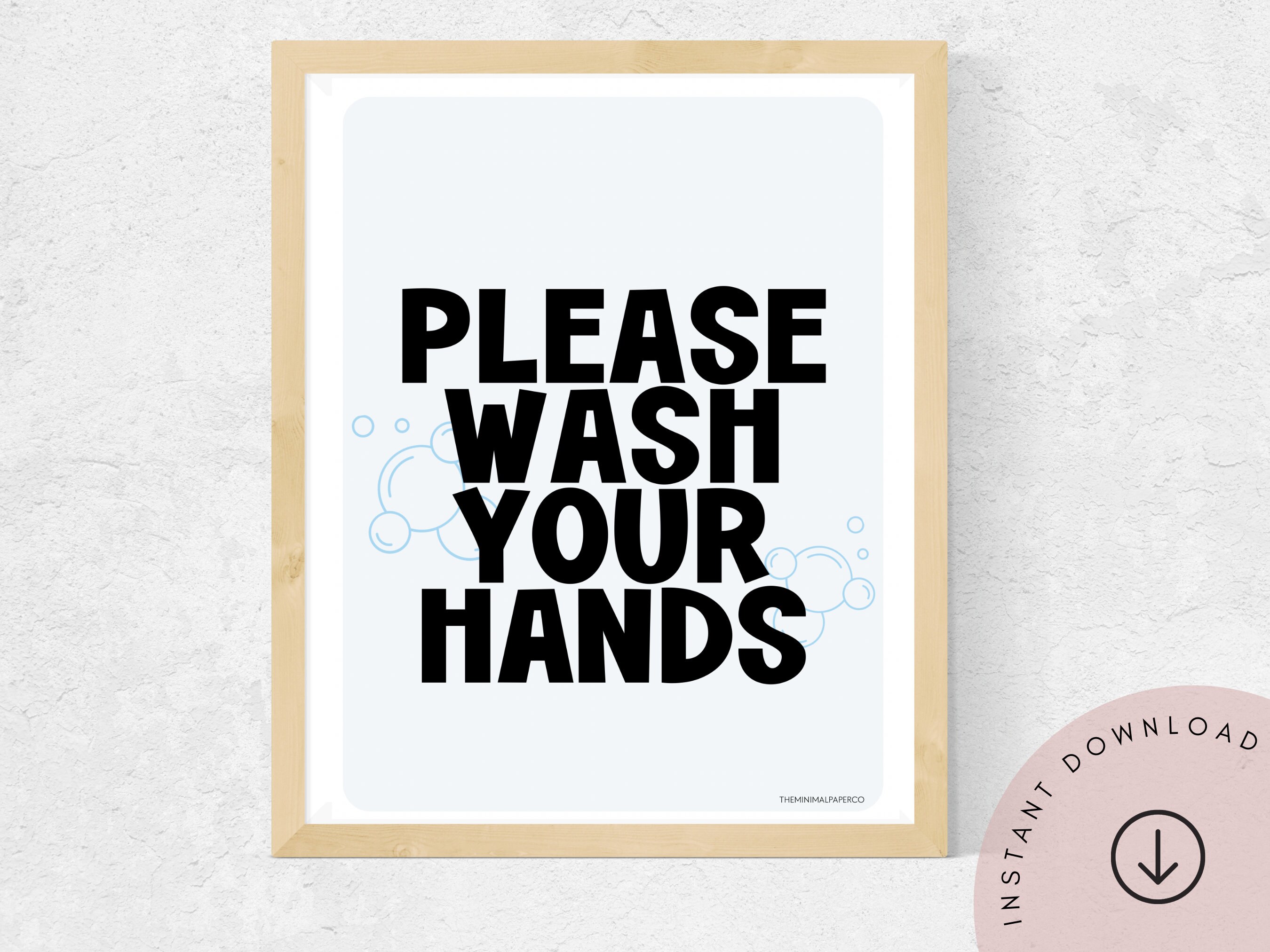 Handwashing Poster, Printable Bathroom Sign, Childcare Classroom Decor ...