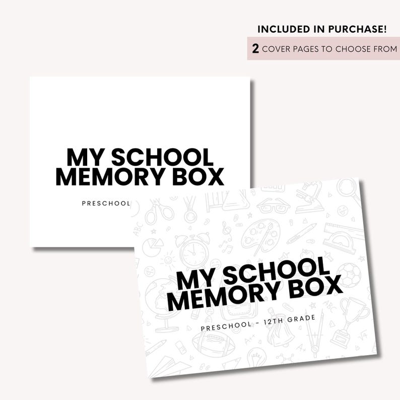 School Memory Box, Printable School Keepsake, School Memory Questions ...