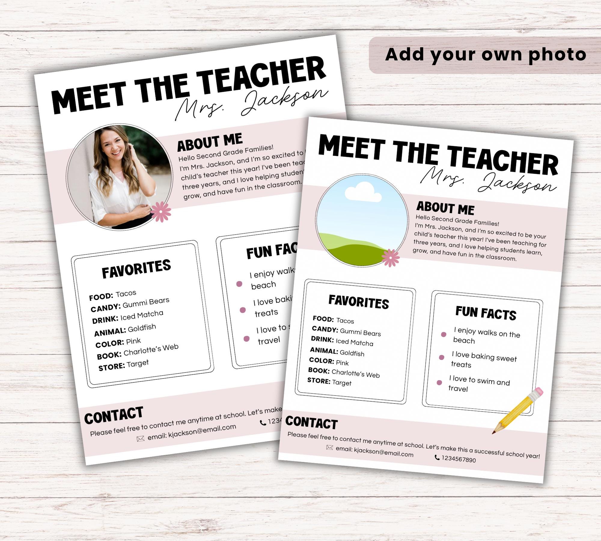 Editable Meet the Teacher Template, Minimalistic Teacher Back to School ...