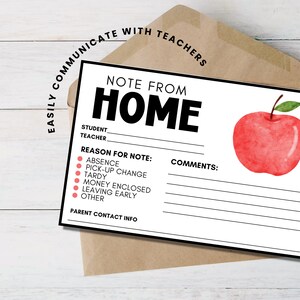 Printable School Note | Note From Home | Parent Mail | Parent Note to ...