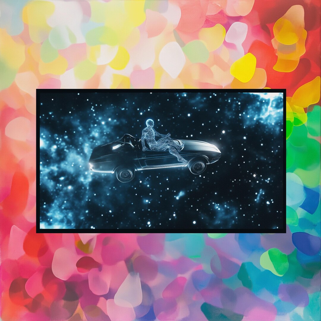 Human Riding in Car in Space Image! Desktop Wallpaper. Digital. Instant ...