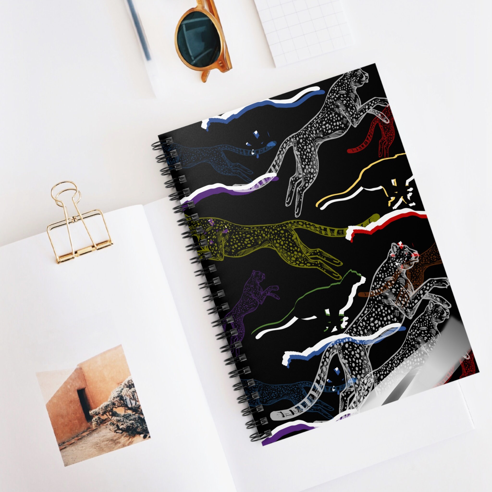 Cheetah Spirit Spiral Notebook, Ruled Line Writing Journal, Stylish ...