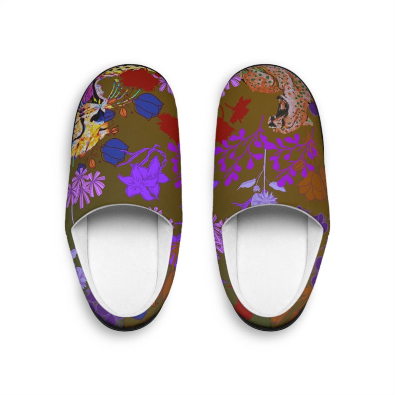 Cheetah Spirit Women’s Indoor Slippers Soft Plush Anti Skid House Shoes ...