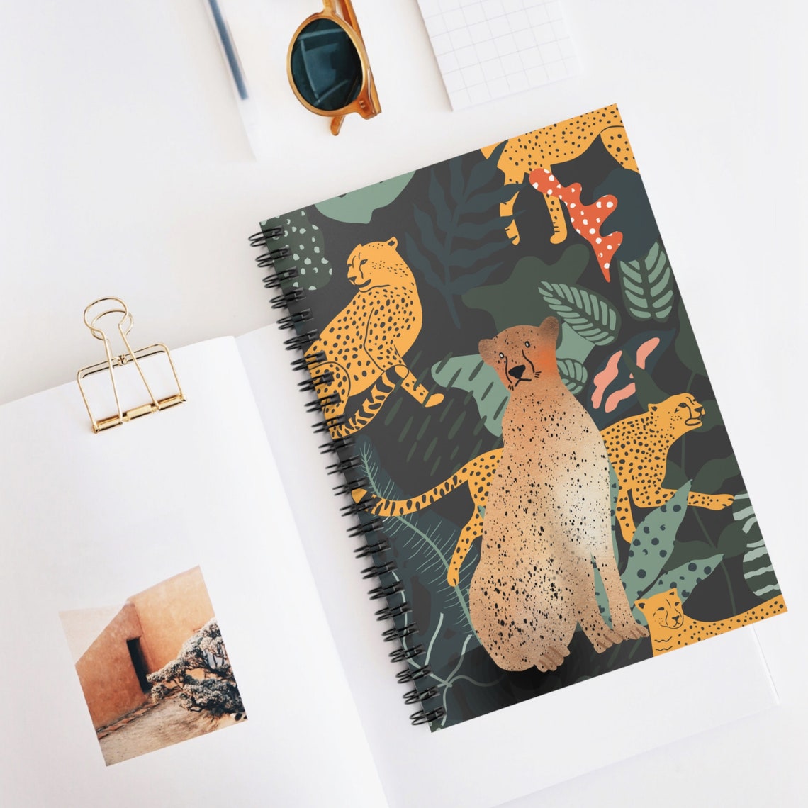 Cheetah Spirit Spiral Notebook, Ruled Line Writing Journal, Stylish ...