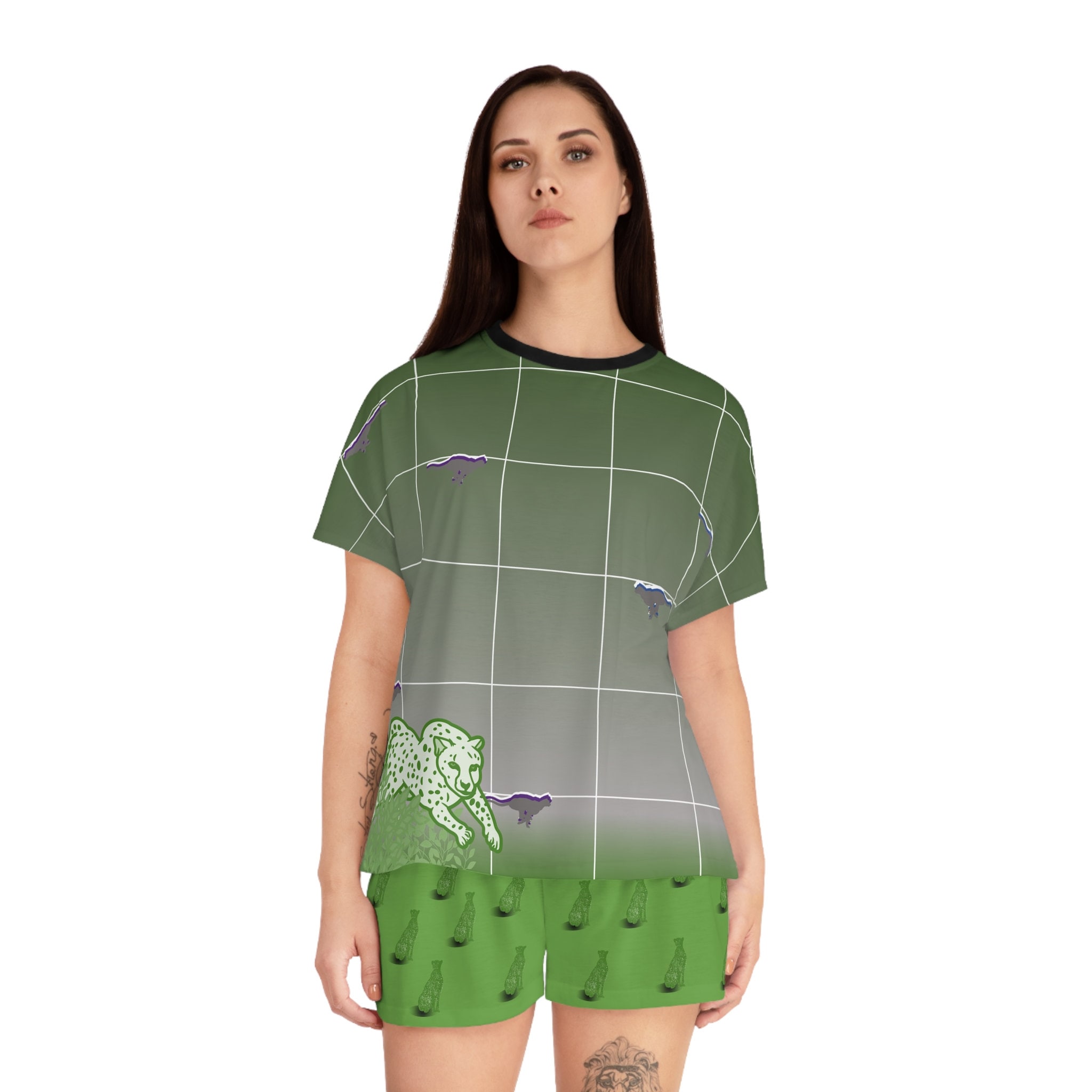 Cheetah Spirit Women's Short Pajama Set | Safari | Lounge |cute ...