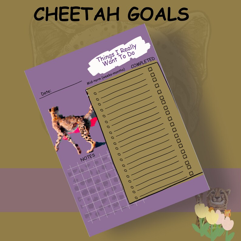 Cheetah Spirit Digital Planner Template for 2025 & 2026, iPad Goodnotes ...