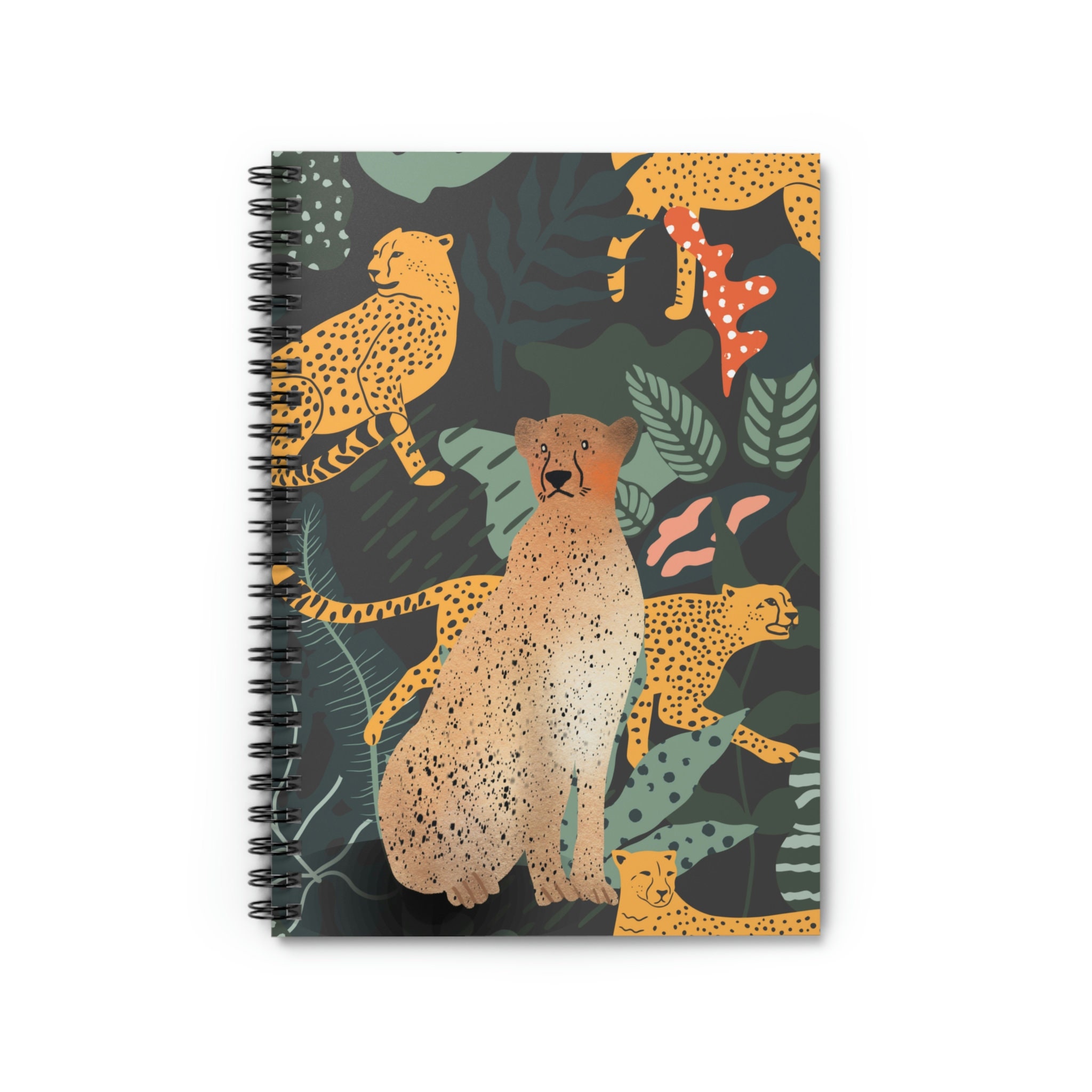 Cheetah Spirit Spiral Notebook, Ruled Line Writing Journal, Stylish ...