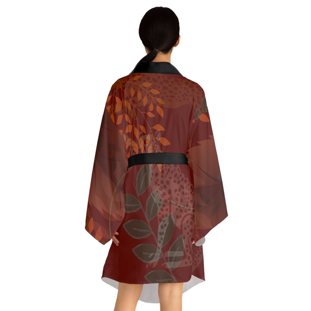 Cheetah Spirit Long Sleeve Kimono Robe | Safari | Loungewear | Stretch ...