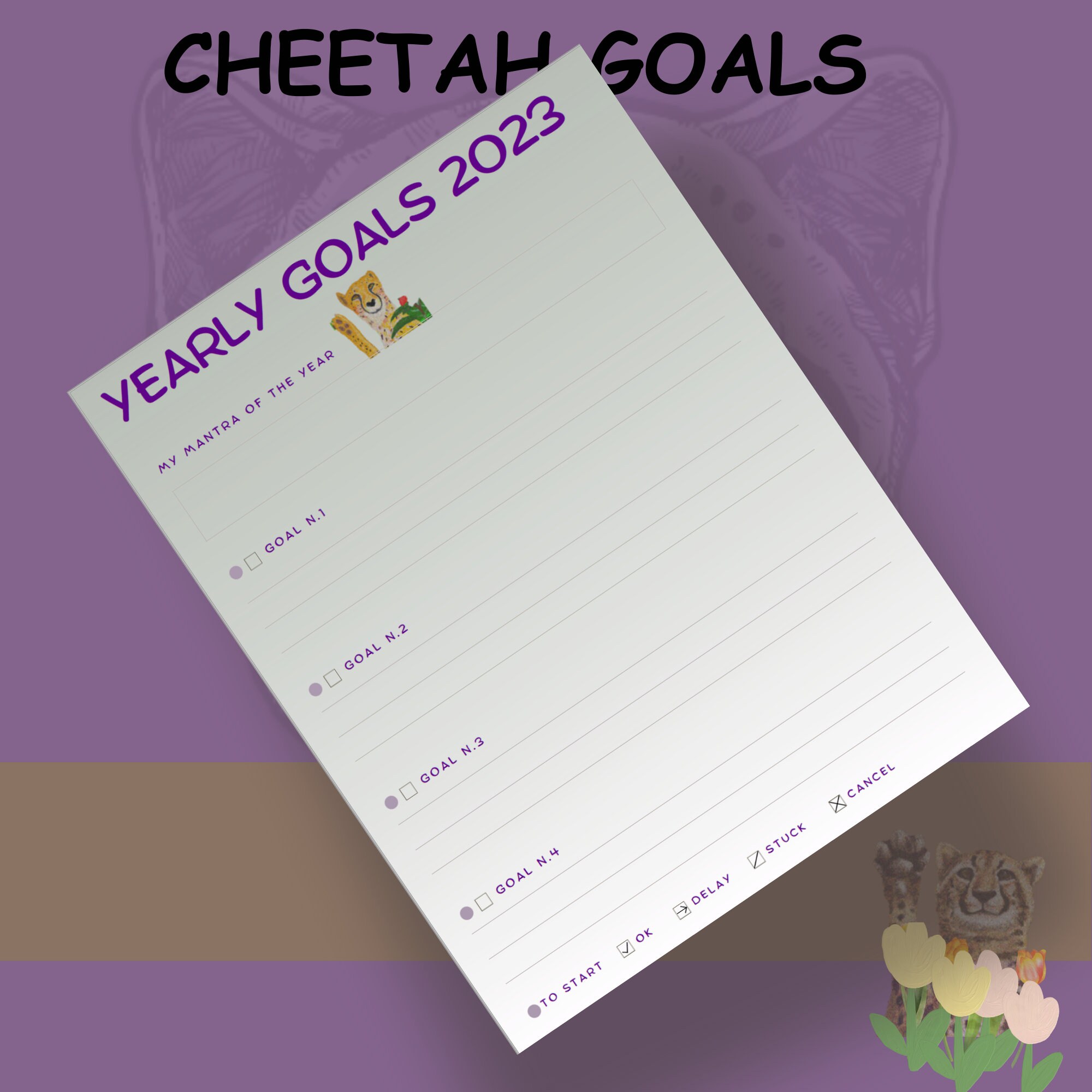 Cheetah Spirit Goal Setting Tools | Digital Download | Plan Your Goals ...