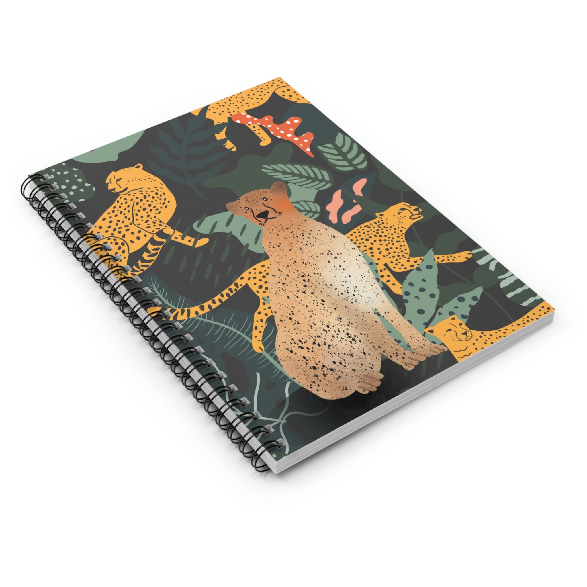 Cheetah Spirit Spiral Notebook, Ruled Line Writing Journal, Stylish ...