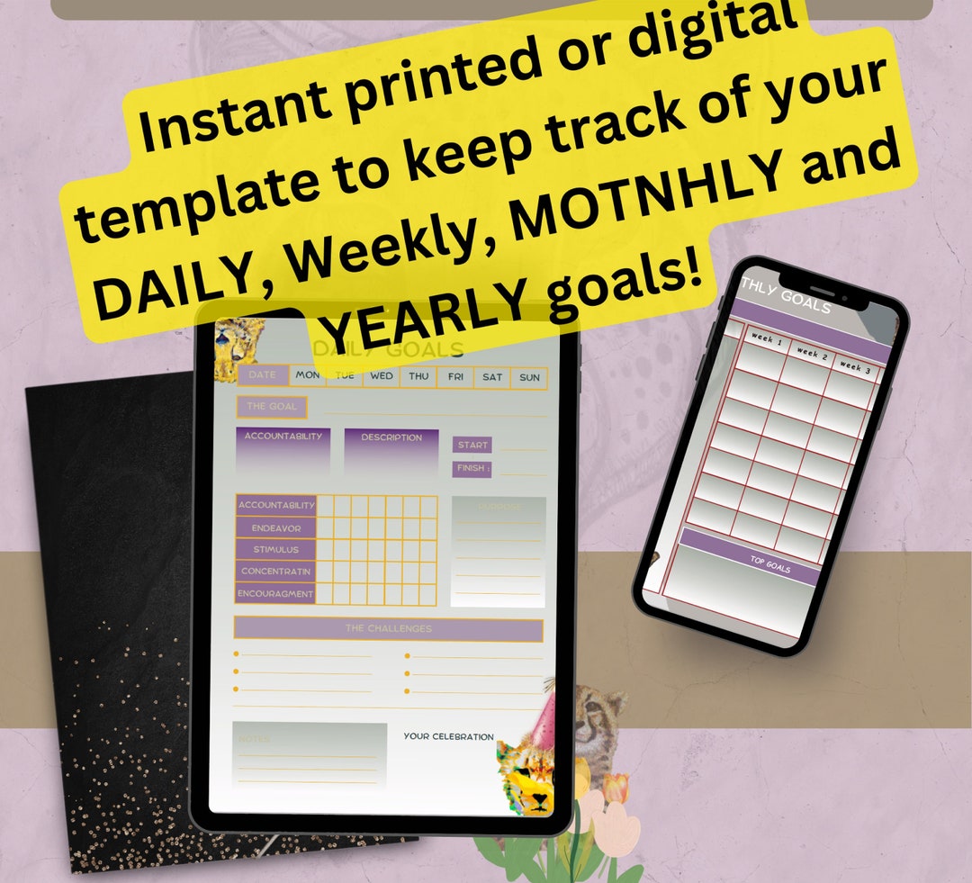 Cheetah Spirit Goal Setting Tools | Digital Download | Plan Your Goals ...