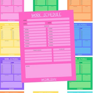 Weekly Work Schedule, Printable, Mon Sun Schedule,organizer ...